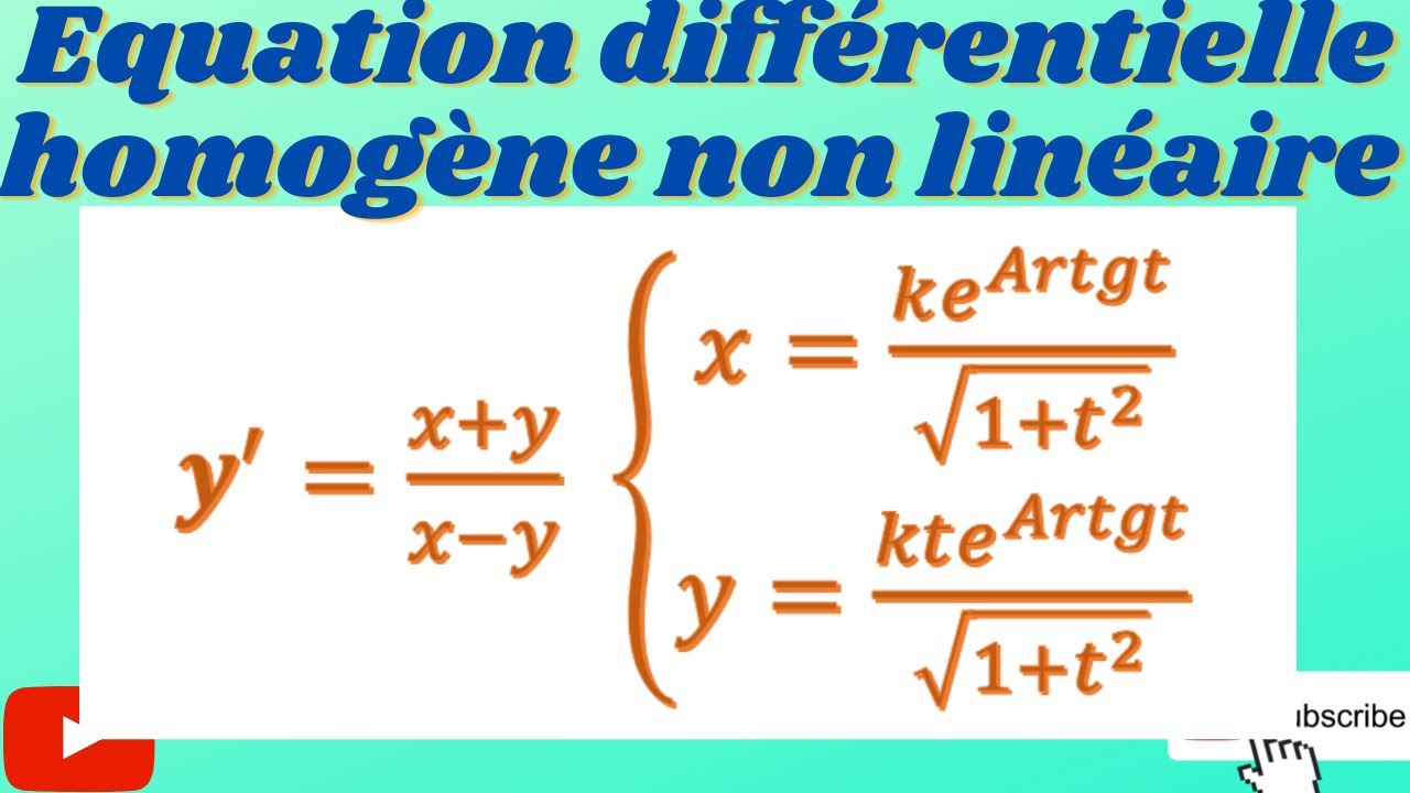 Equation homogène non linéaire #LP6 - YouTube