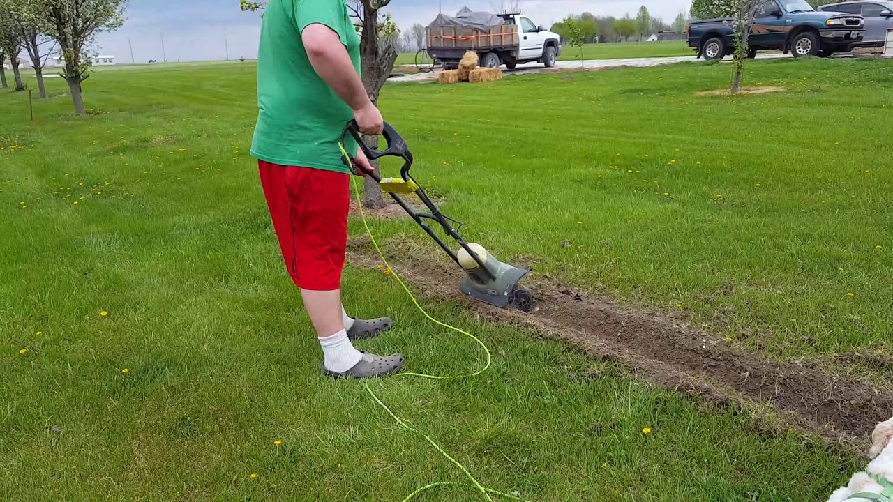 Trenching/Landscaping Around 550 Ft Of Trees In A Line! Whew! - YouTube
