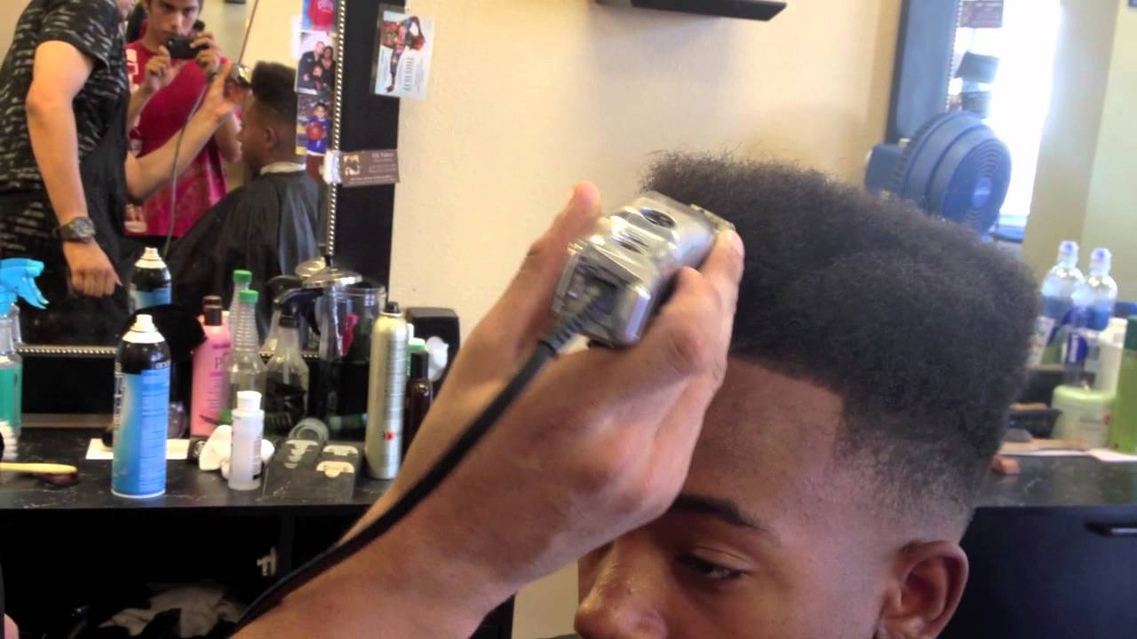 High Top Fade With Half Moon