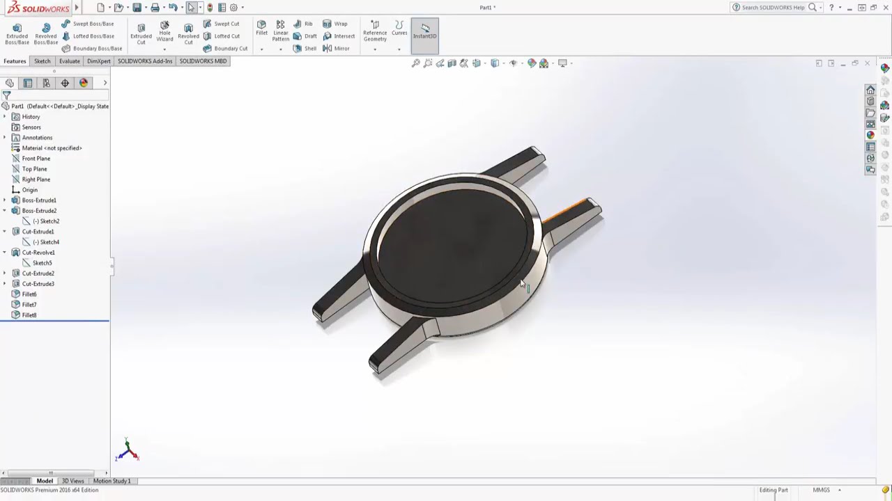 SOLIDWORKS TUTORIAL Making a Watch (case) Part 1 - YouTube