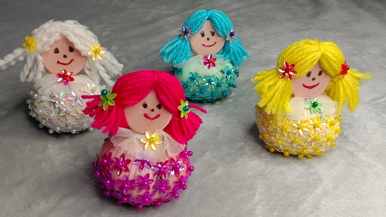 How to make yarn / woolen Doll at home / Easy Doll Making / Hand made ...