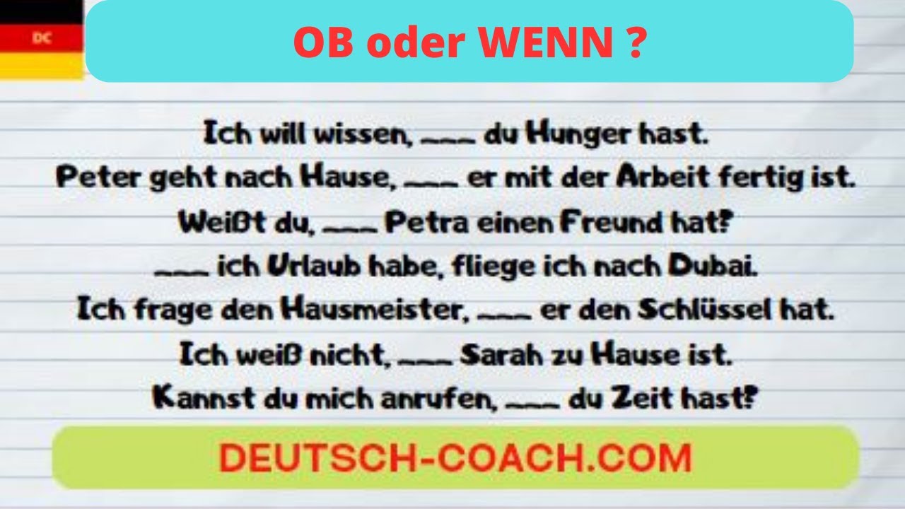 OB oder WENN - YouTube