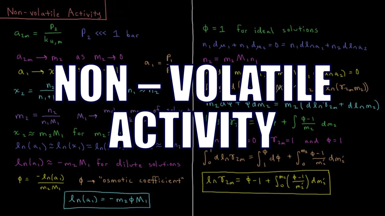 Chemical Thermodynamics 9.2 - Non-Volatile Activity - YouTube