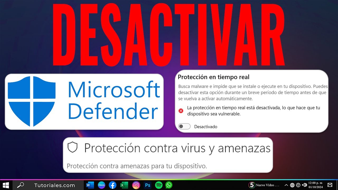 Cómo DESACTIVAR el ANTIVIRUS de WINDOWS 10| DESACTIVAR WINDOWS DEFENDER ...