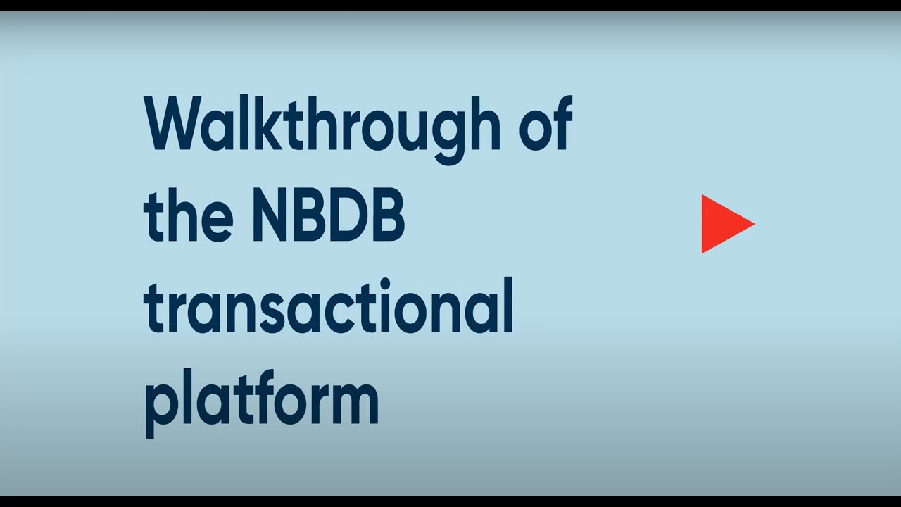Walkthrough of the NBDB transactional platform - YouTube