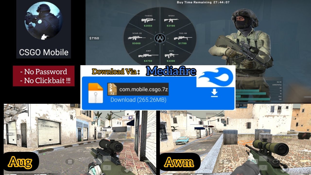 VERSI TERBAIK CSGO di Android !!! Global Offensive Compress - YouTube