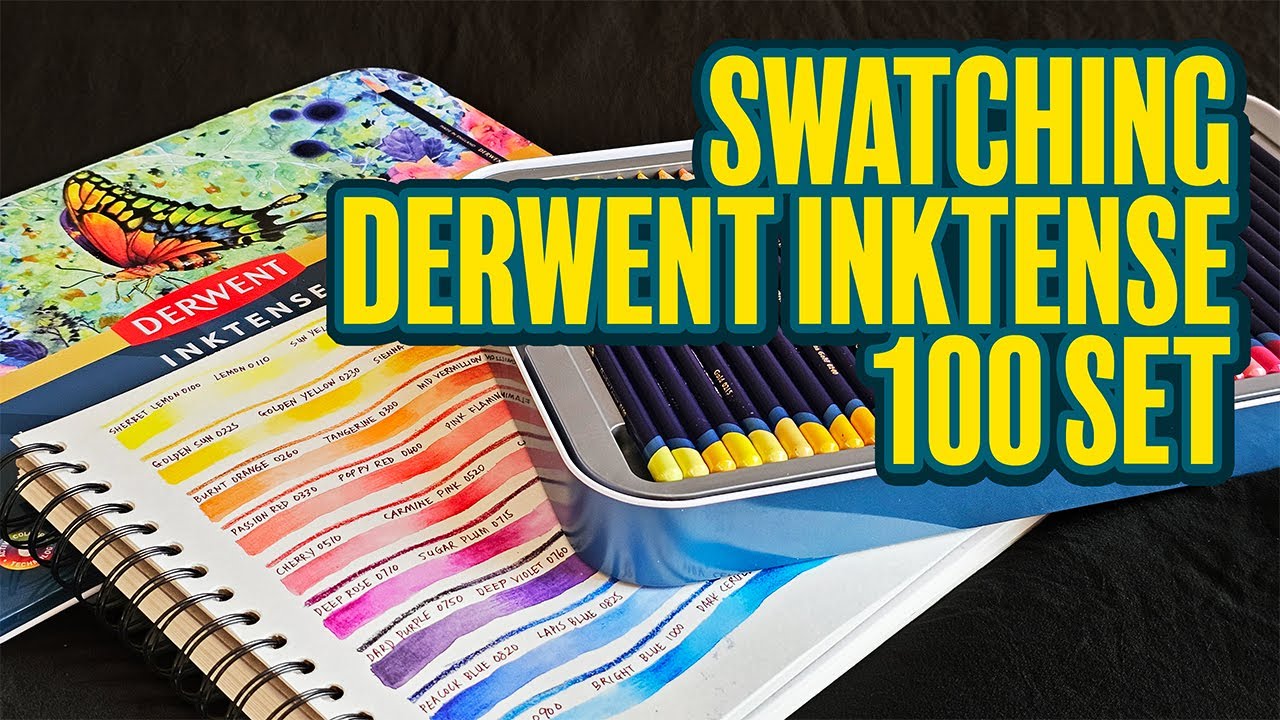 🎨 Swatching Derwent Inktense 100 Set - YouTube