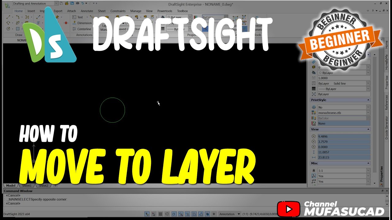 Draftsight How To Move To Layer - YouTube
