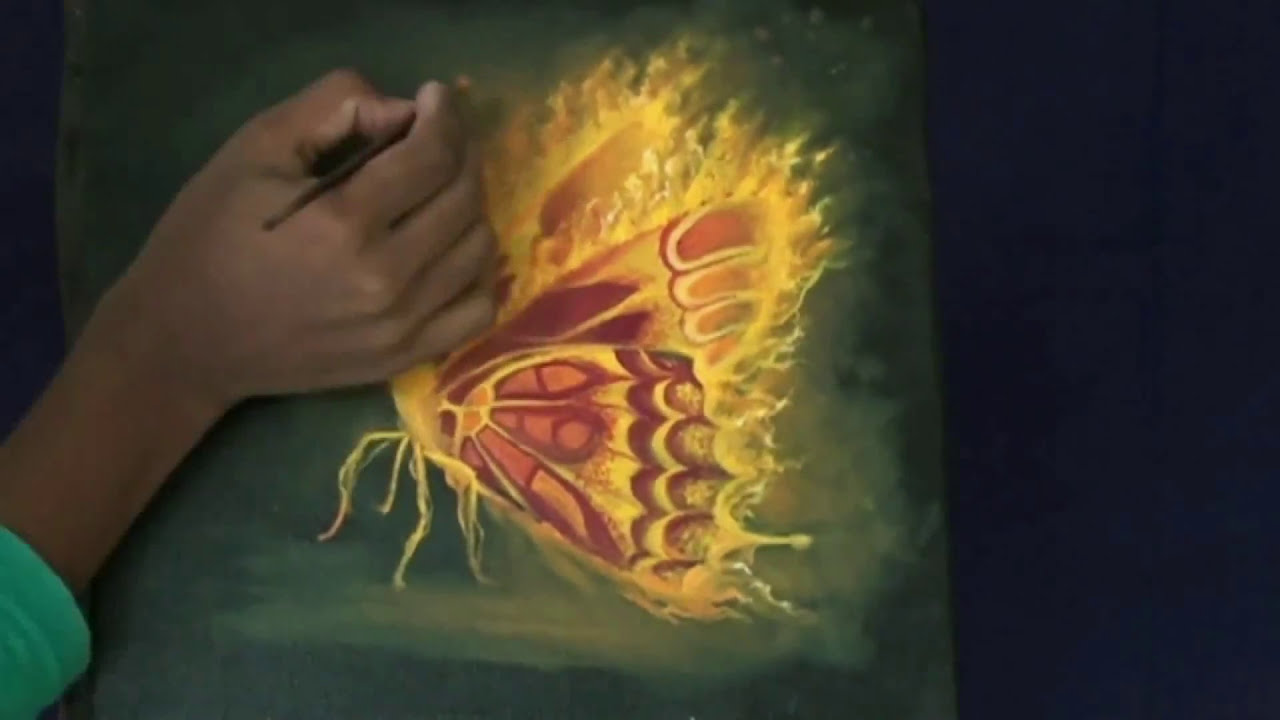 How To Draw | fire butterfly with oil painting - YouTube