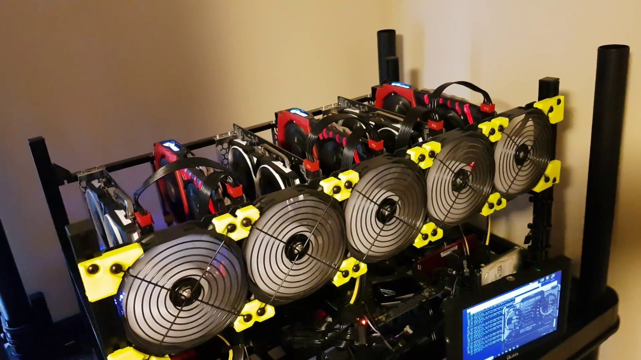 4K My first time building a 6 GPU Mining Rig rx 580 8GB rx 570 8GB ...