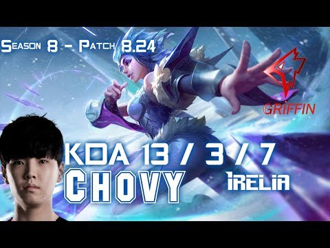 GRF Chovy IRELIA vs SKT T1 Faker LEBLANC Mid - Patch 8.24 KR Ranked - YouTube