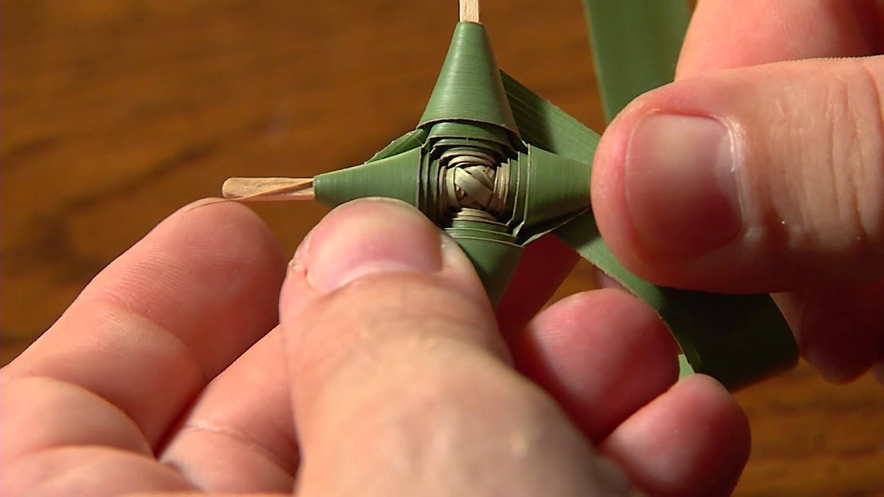 Toothpick palm cross - YouTube