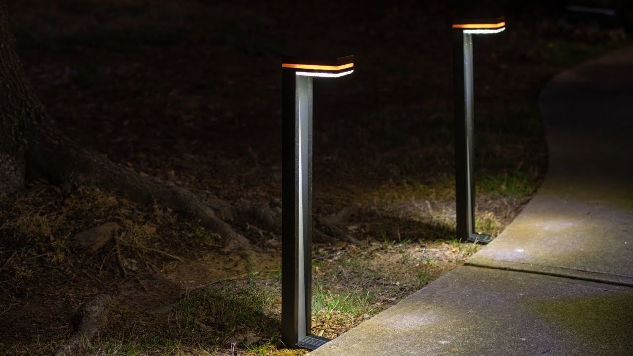 Sentry Modern Pathway Light with Orange Accent | Solar Lighting for Any ...