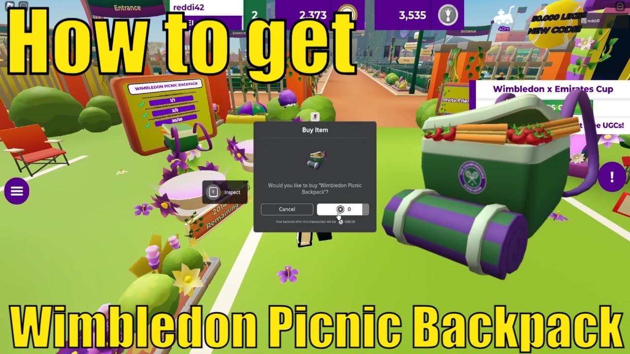 How to get Wimbledon Picnic Backpack in WimbleWorld Tennis | 20k STOCK ...