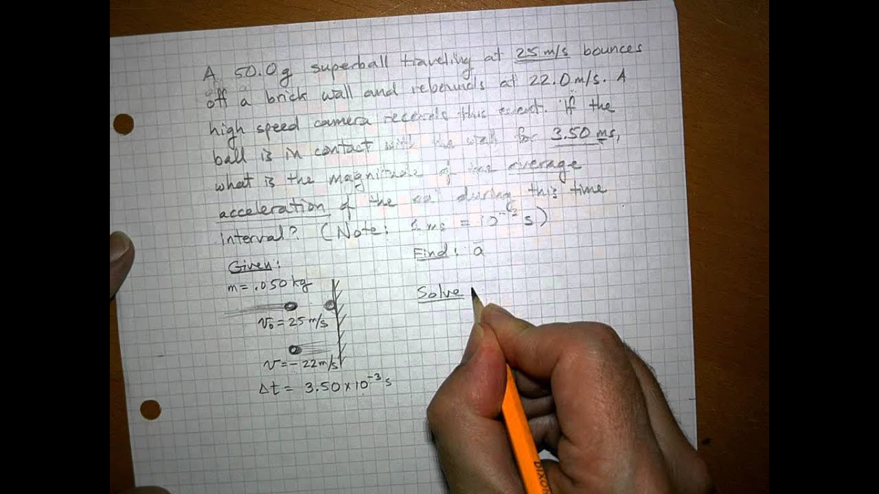 AP Physics C Problem on Average Acceleration (Pg. 50 P11) - YouTube