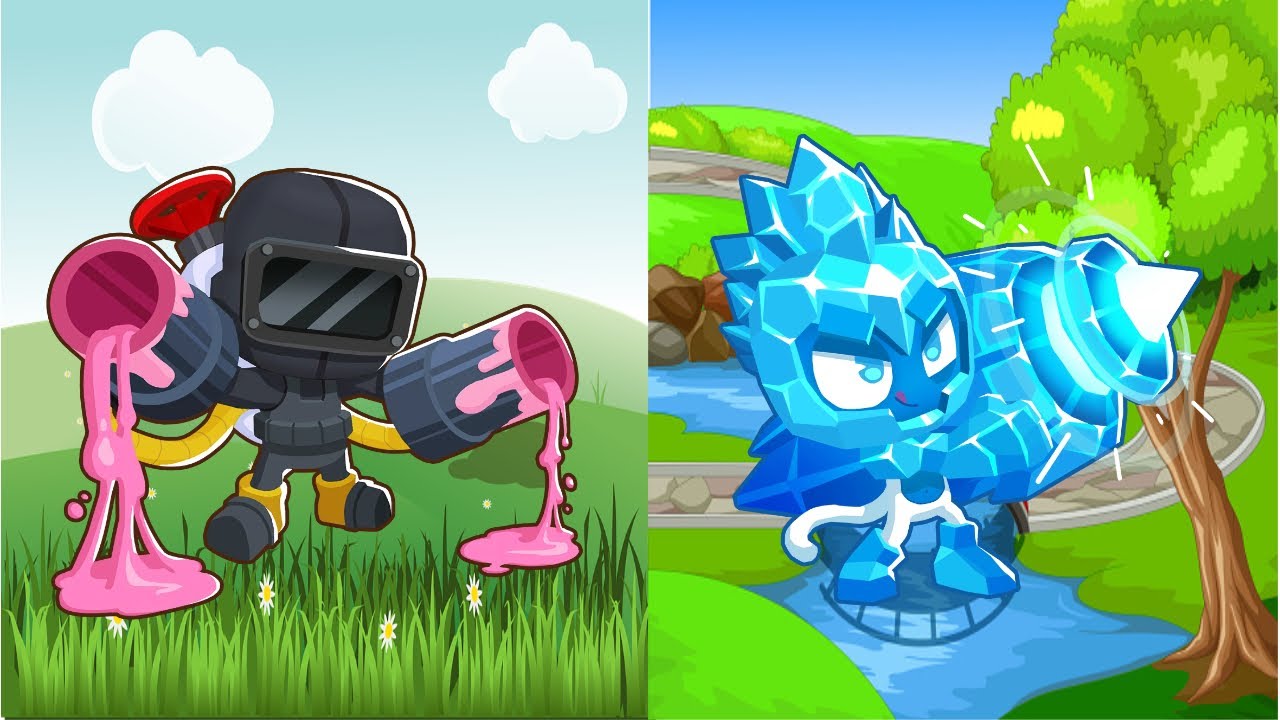 Tier 5 Glue Gunner vs Tier 5 Ice Monkey Late Game. Bloons TD Battles 2 ...
