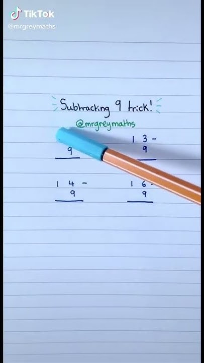 Subtracting 9 maths trick #shorts #maths - YouTube