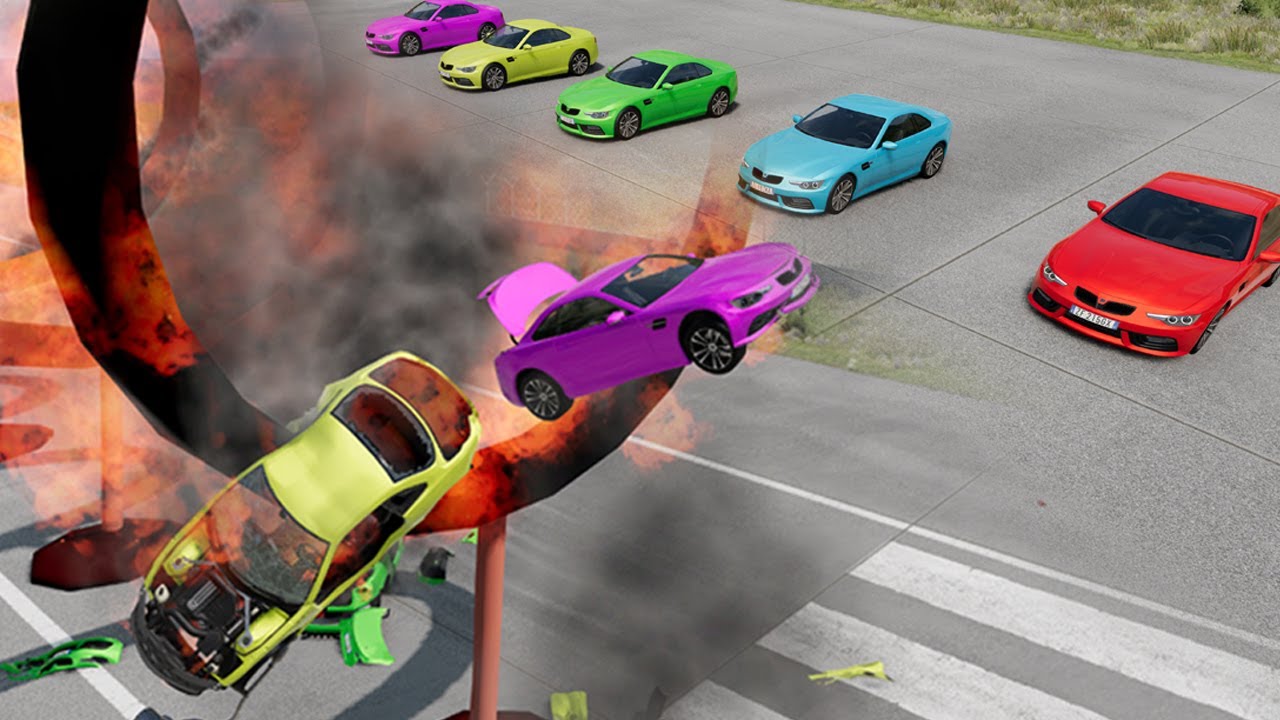 Cars Colors Vs Ring of Fire Beamng Drive - YouTube