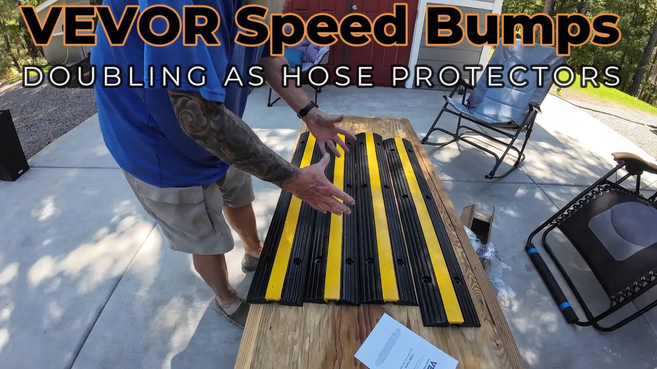 VEVOR rubber speed bump hose & cord protection - YouTube