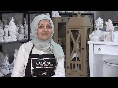 Konyalı dekoratif boyama ustası, çocukluk hayalini atölye açarak zenginleştirdi