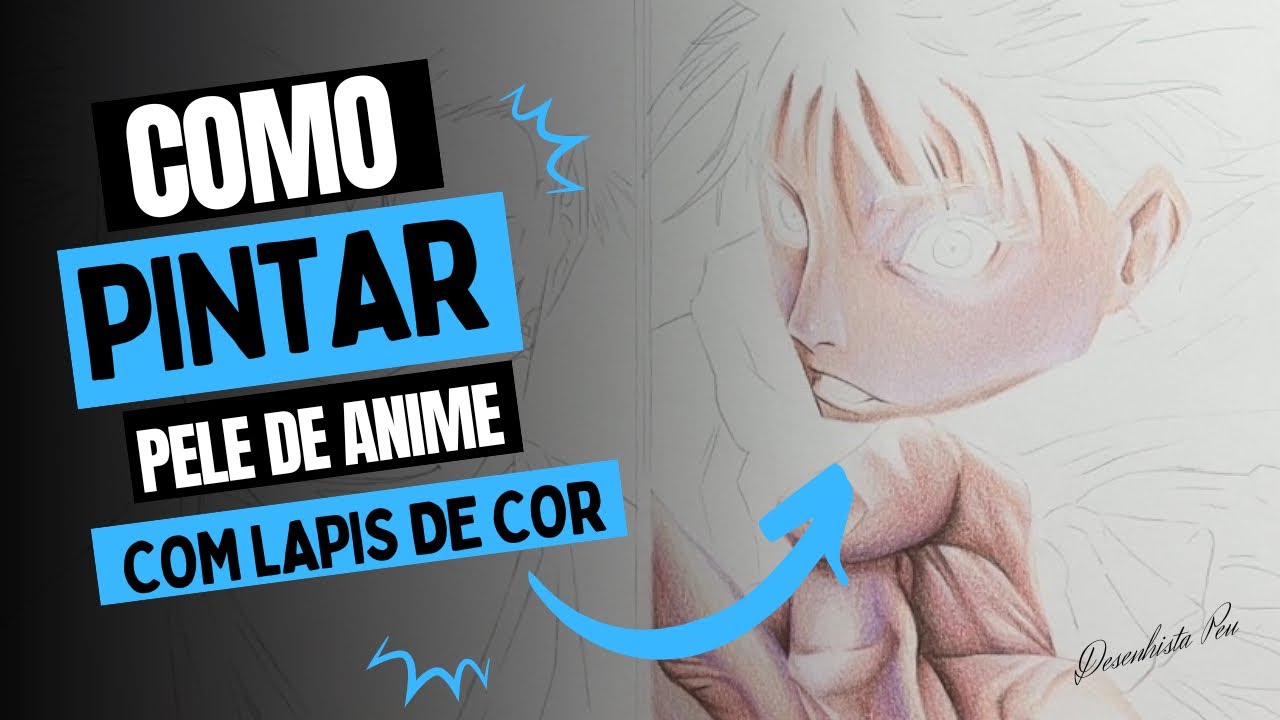Como desenhar Satoru Gojo | como pintar pele de anime com lápis de cor ...