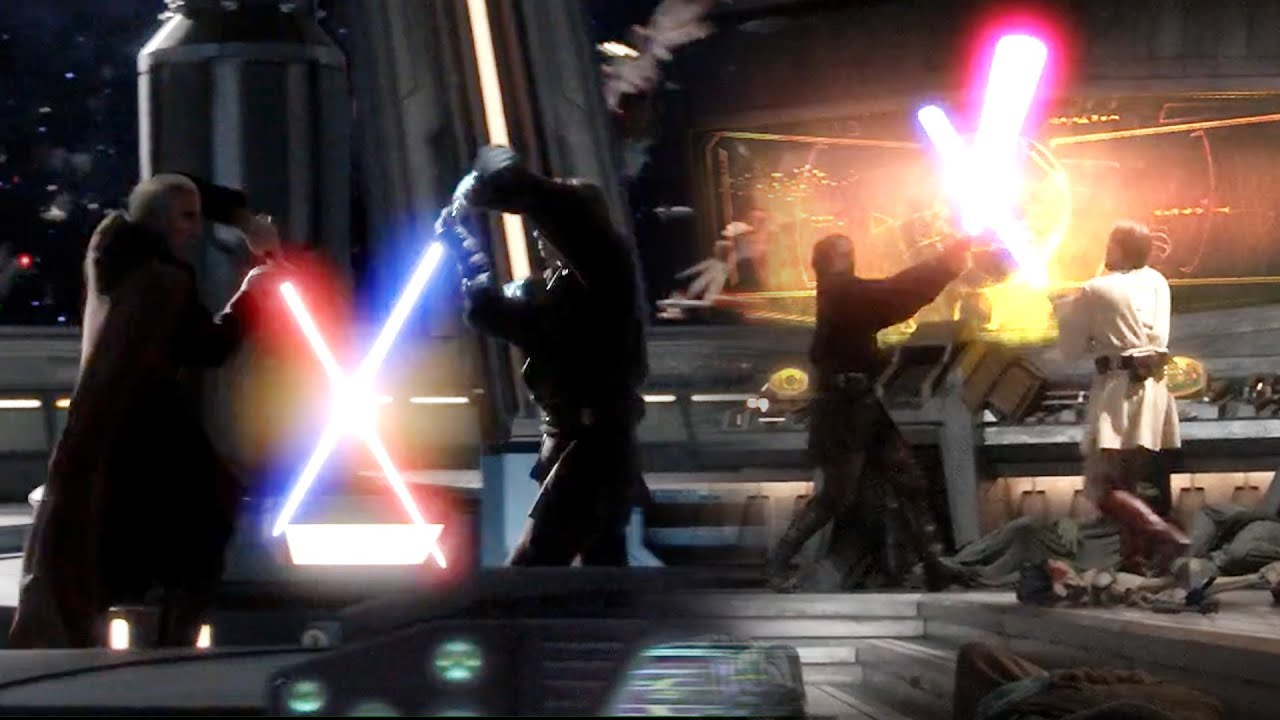 Anakin trying to disable Obi Wan the same way as Count Dooku - YouTube