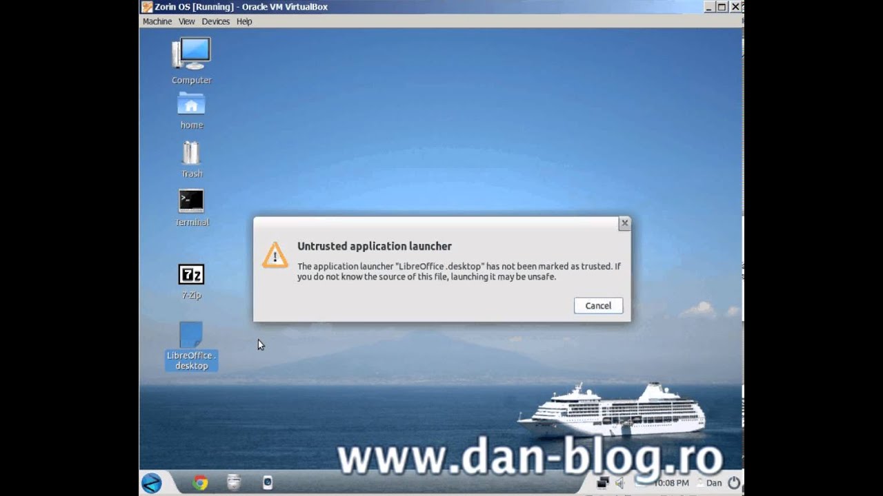 Zorin OS 6 4 x32 Untrusted application launcher - YouTube