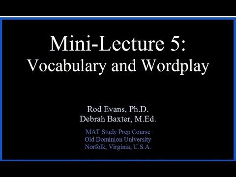 Mini-Lecture 5: Vocabulary and Wordplay - YouTube