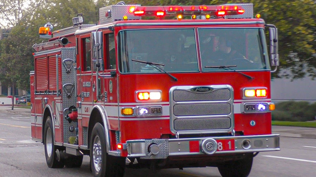 LAFD Engine 81 (reserve) Responding - YouTube