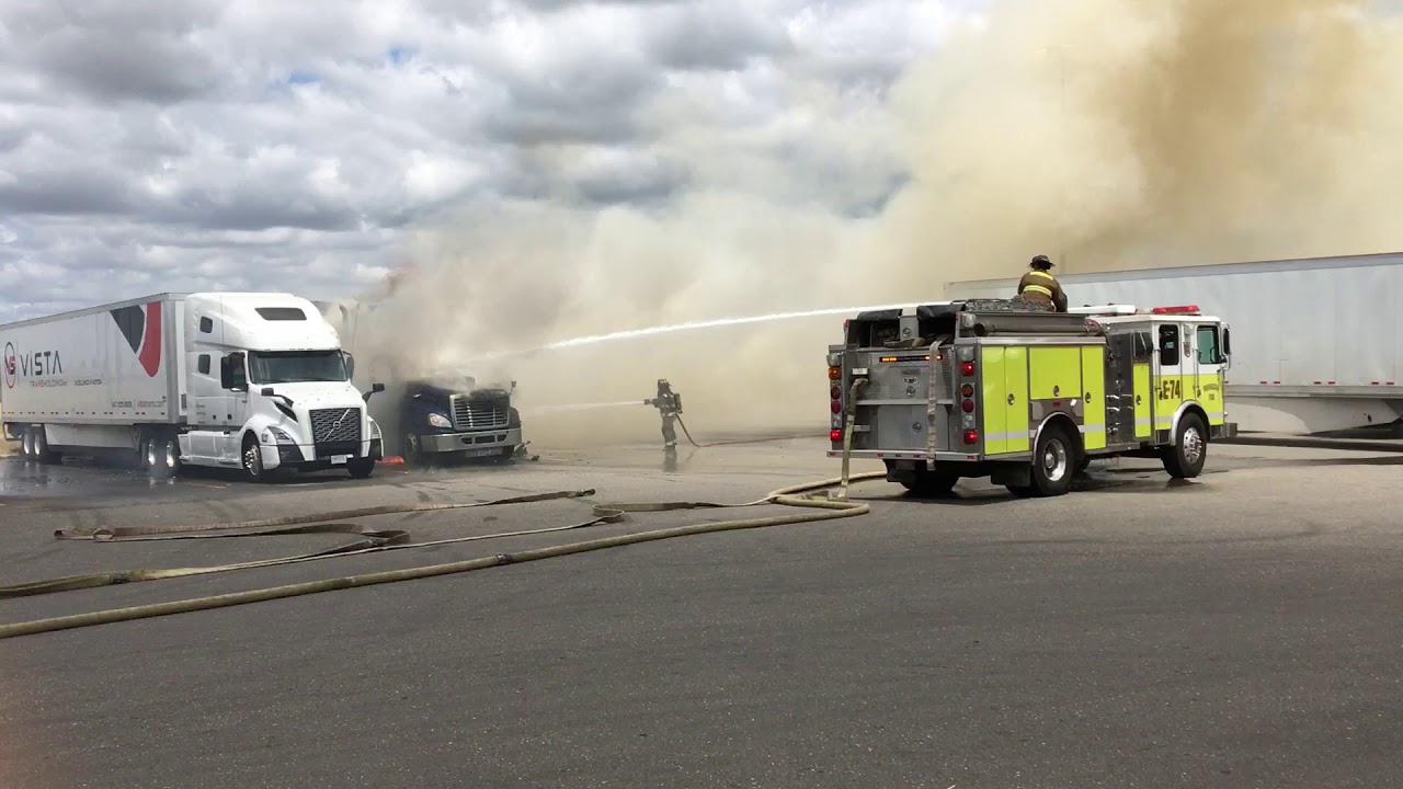 Truck fire in Lodi California loves truckstop part 5 - YouTube