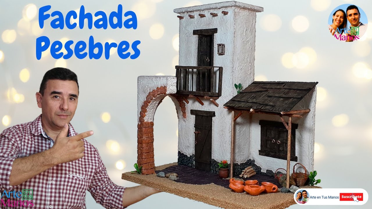 🔴Cómo Hacer CASAS para PESEBRES, BELENES, con Balcón y Arco, Tutorial ...