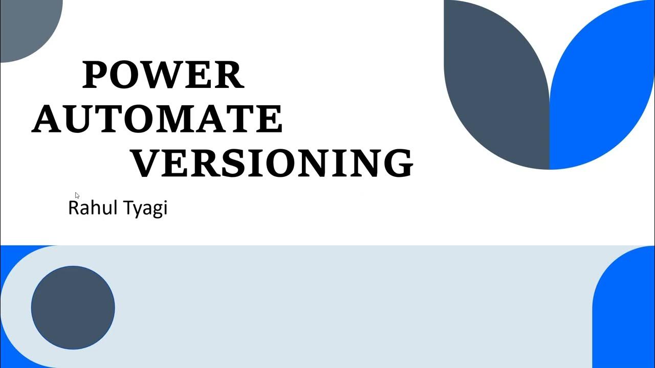 Versioning in Power Automate | Microsoft Flows - YouTube