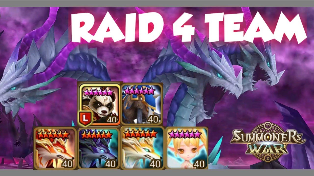 SUMMONERS WAR: Rift Raid 4 Team Xiong Fei Talc Frontline - YouTube
