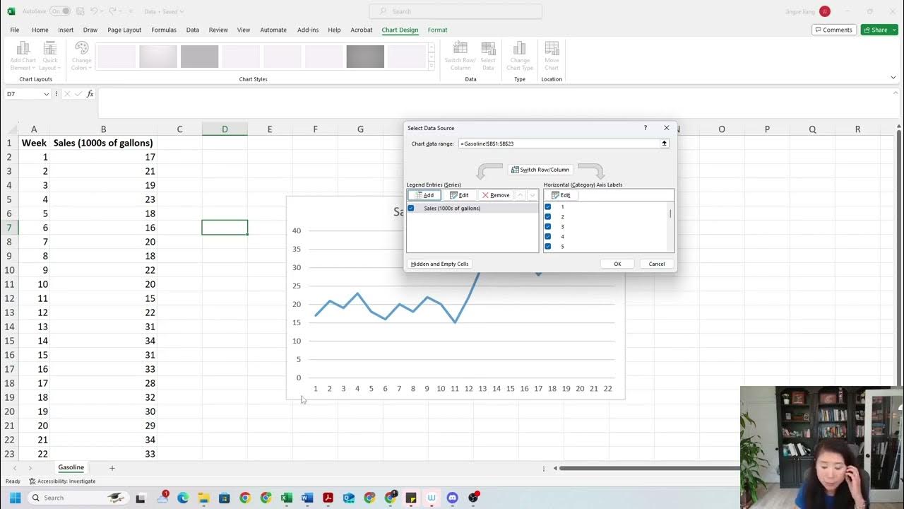 How to use Excel to create Line Chart for Time Series Data to detect patterns - YouTube