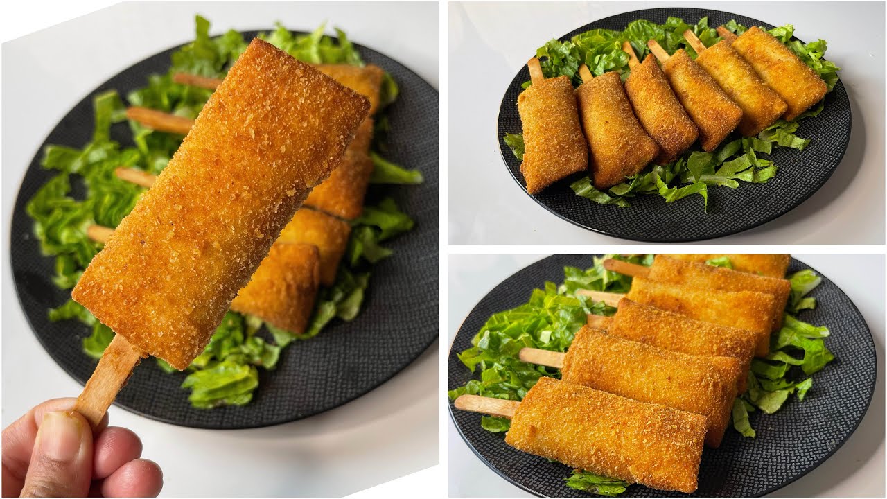 chicken popsicle Recipe | Easy Chicken bread Snack Iftaar Special - YouTube