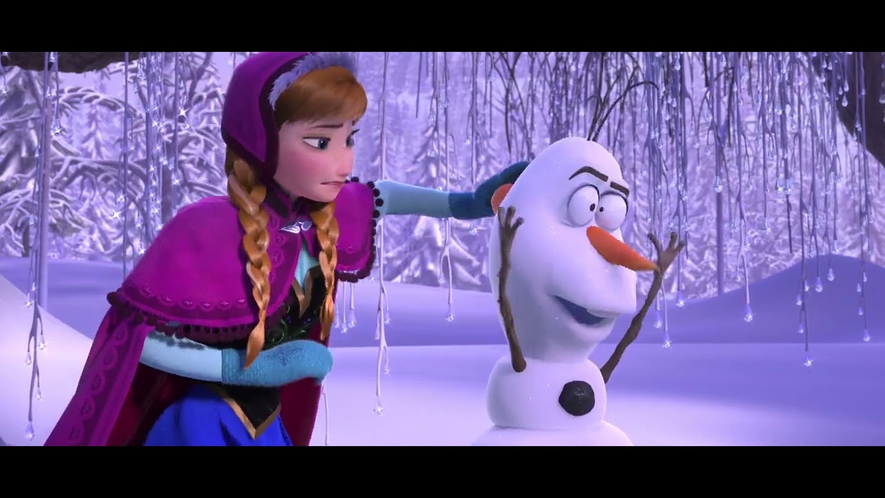 Kristoff and Princess Anna first encounter with Olaf (Frozen 2013 ...