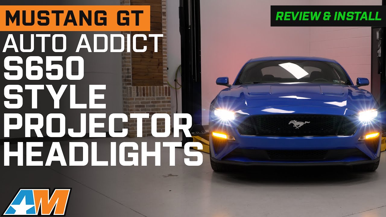 2018-2023 Mustang GT Auto Addict USA S650 Style Projector Headlights ...