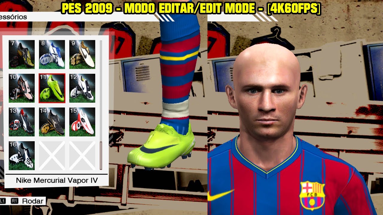 PES 2009 - MODO EDITAR/EDIT MODE - [4K60FPS] - YouTube