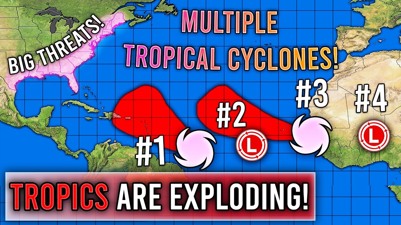 The Tropics Are Exploding! 4 Potential Tropical Cyclones?! Potential US ...