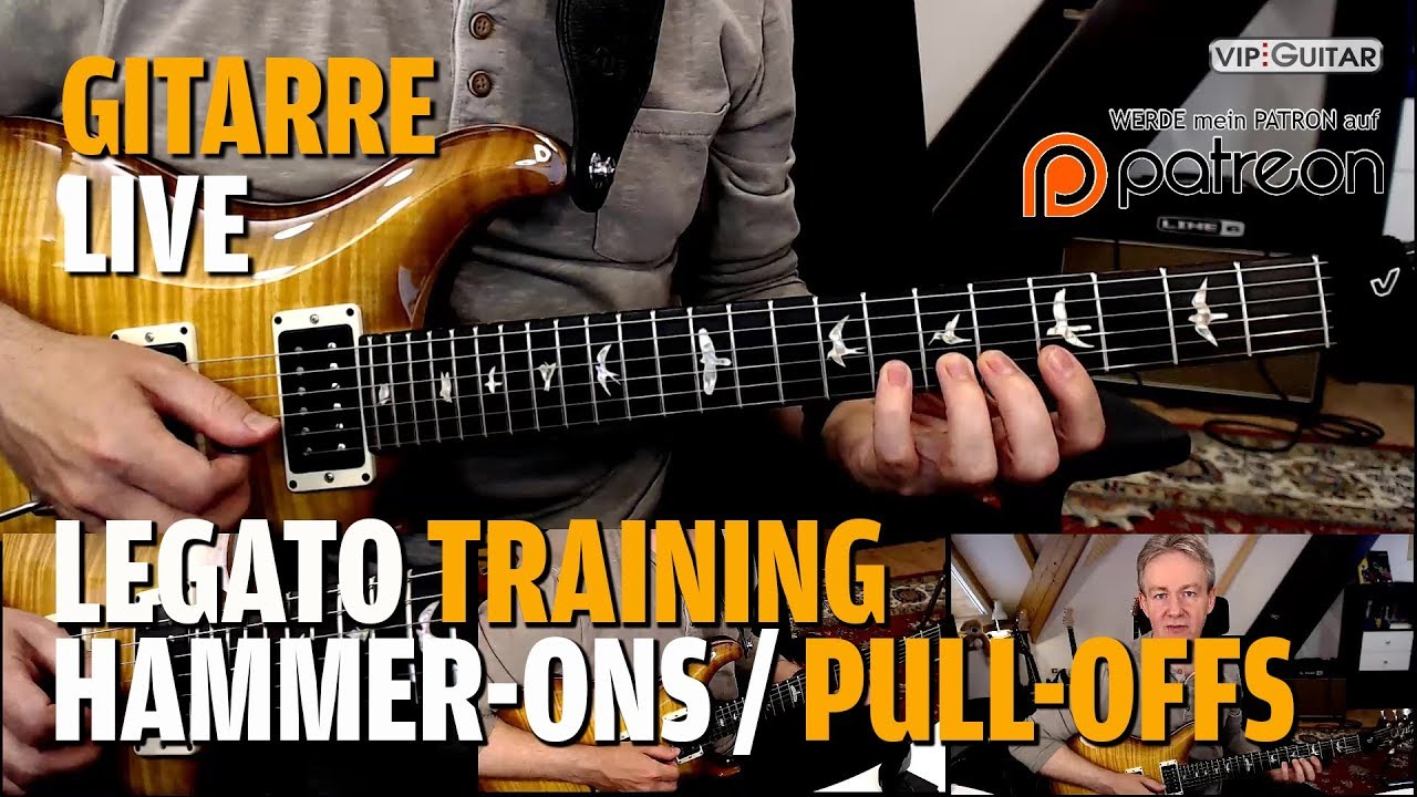 Gitarre Lernen - Legato Training Teil.4 "Kombination Hammer-On / Pull Off" - YouTube