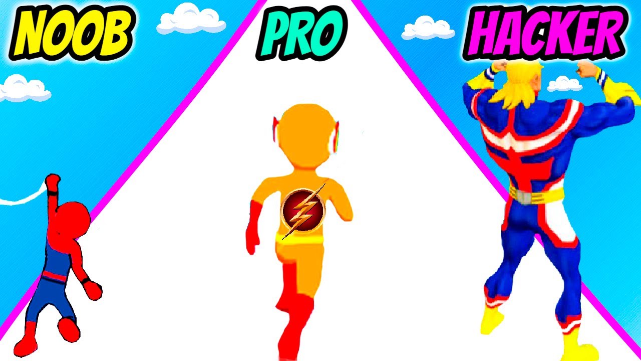 Super Hero Run 3D - NOOB vs PRO vs HACKER - YouTube