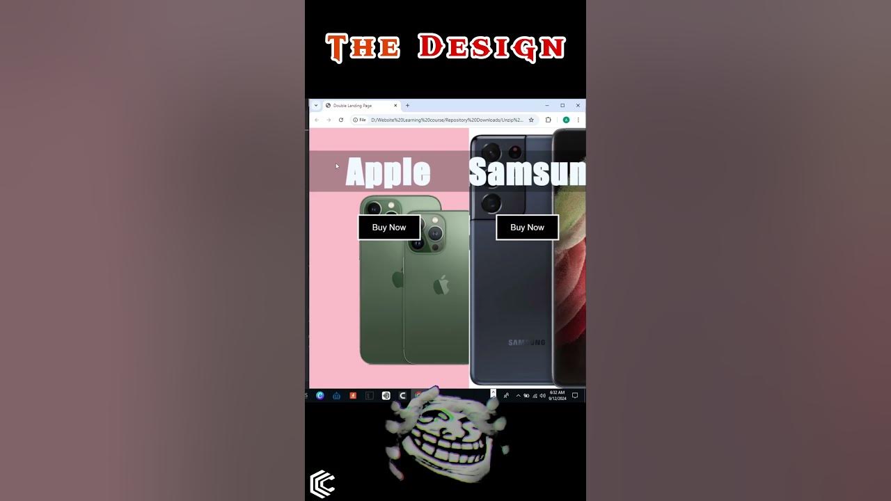 How to make Double Landing Page in HTML CSS & JavaScript || iPhone and Samsung in Split Landing ...