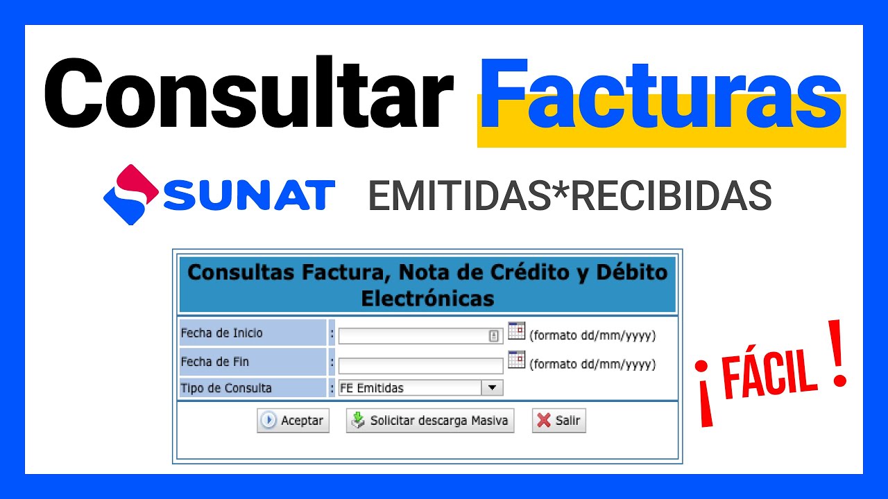 Cómo Descargar o Consultar Facturas Electrónicas emitidas y recibidas ...