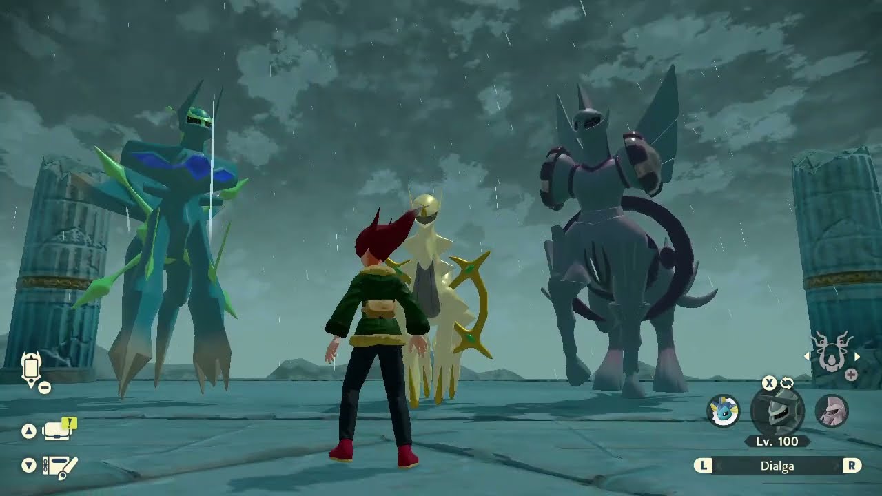 Shiny Arceus Dialga And Palkia At Spear Pillar Pokémon Legends