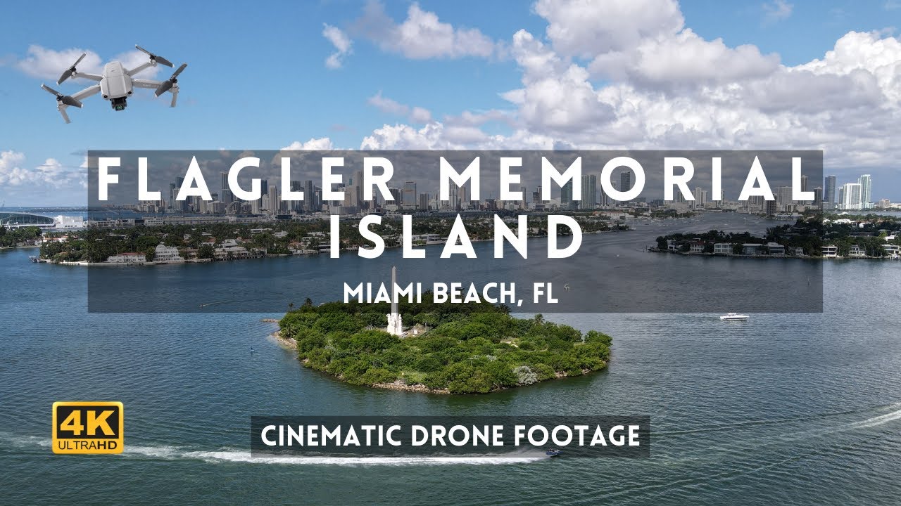Flagler Memorial Island & Venetian Islands [Miami Cinematic Drone ...