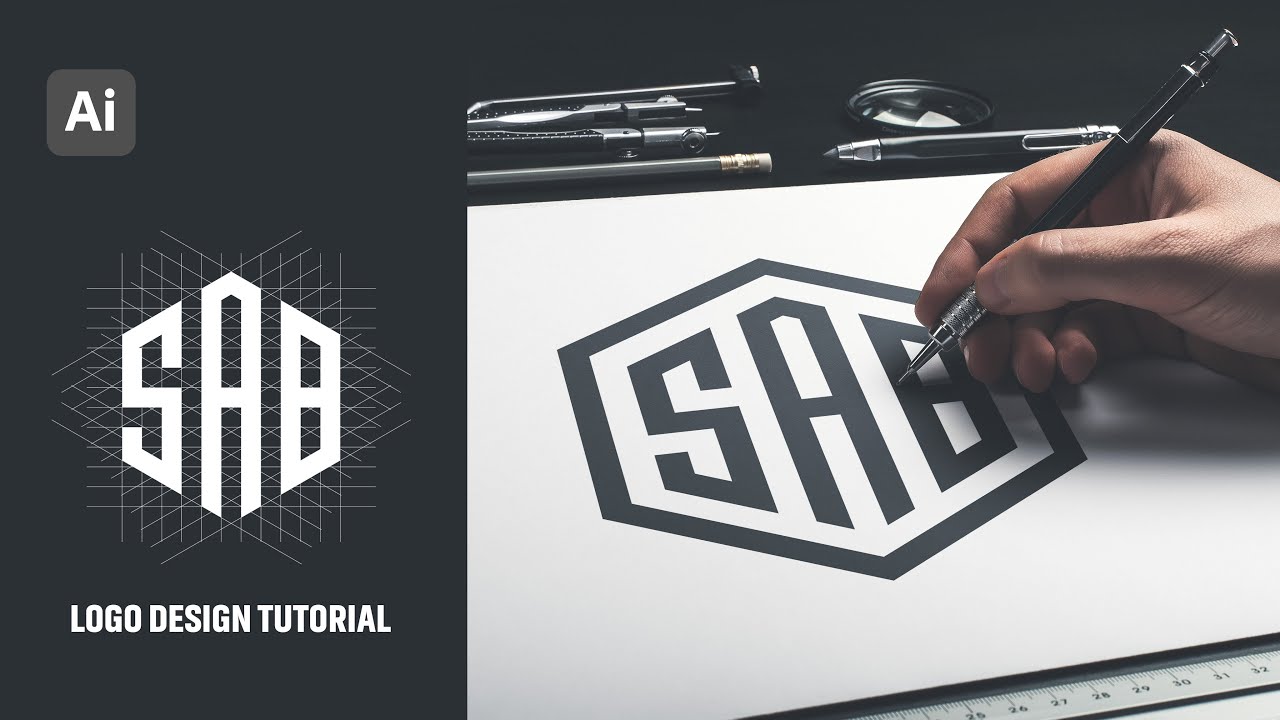 Logo Design Process A to Z (Hexagon Letter Logo) | Adobe illustrator cc ...