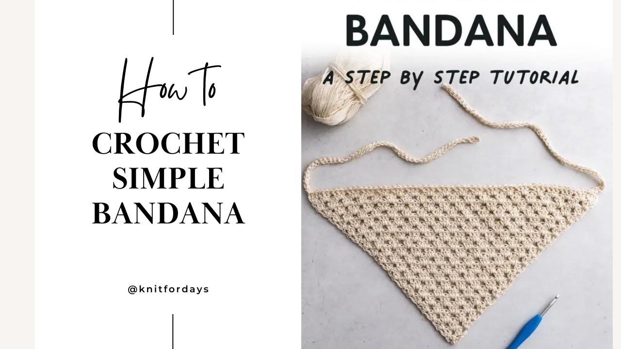 How To Crochet a Simple Bandana 🌸 - YouTube