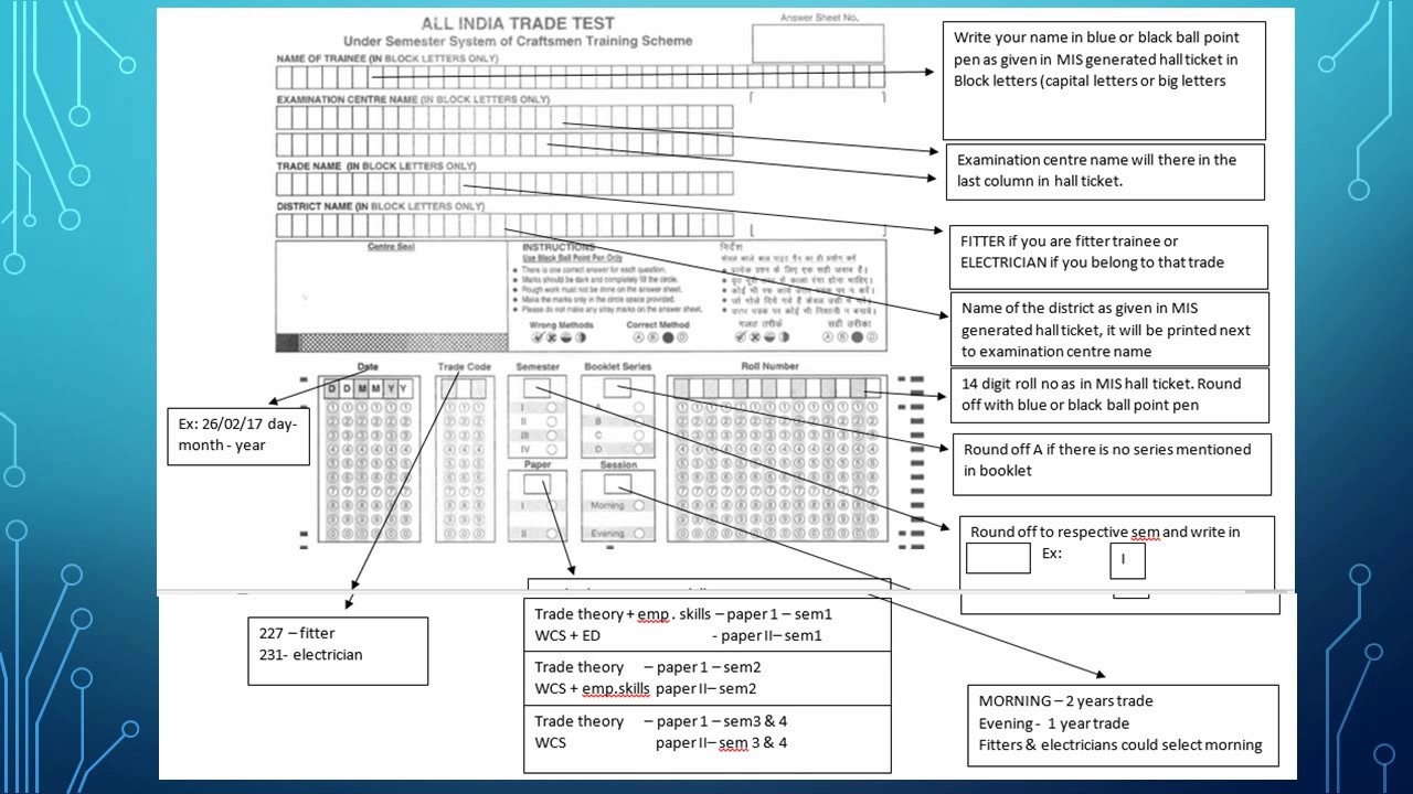 ITI AITT OMR SHEET - YouTube