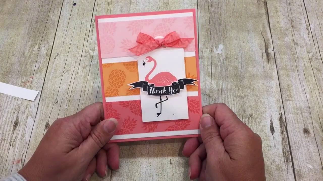 How to make a quick and easy Flamingo Card! - YouTube