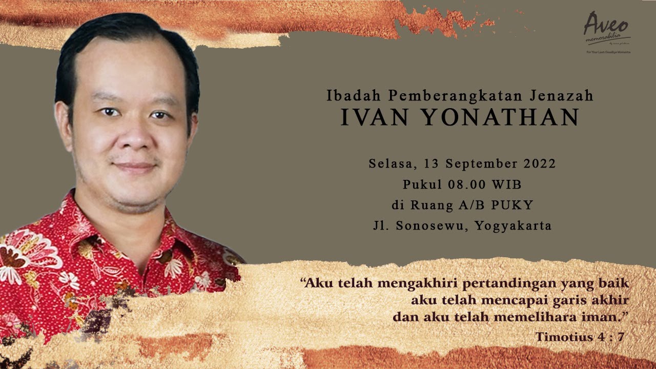 PEMBERANGKATAN JENAZAH IVAN JONATHAN - YouTube